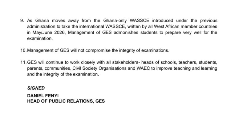 2025 WASSCE results demonstrate true student performance – GES defends ...