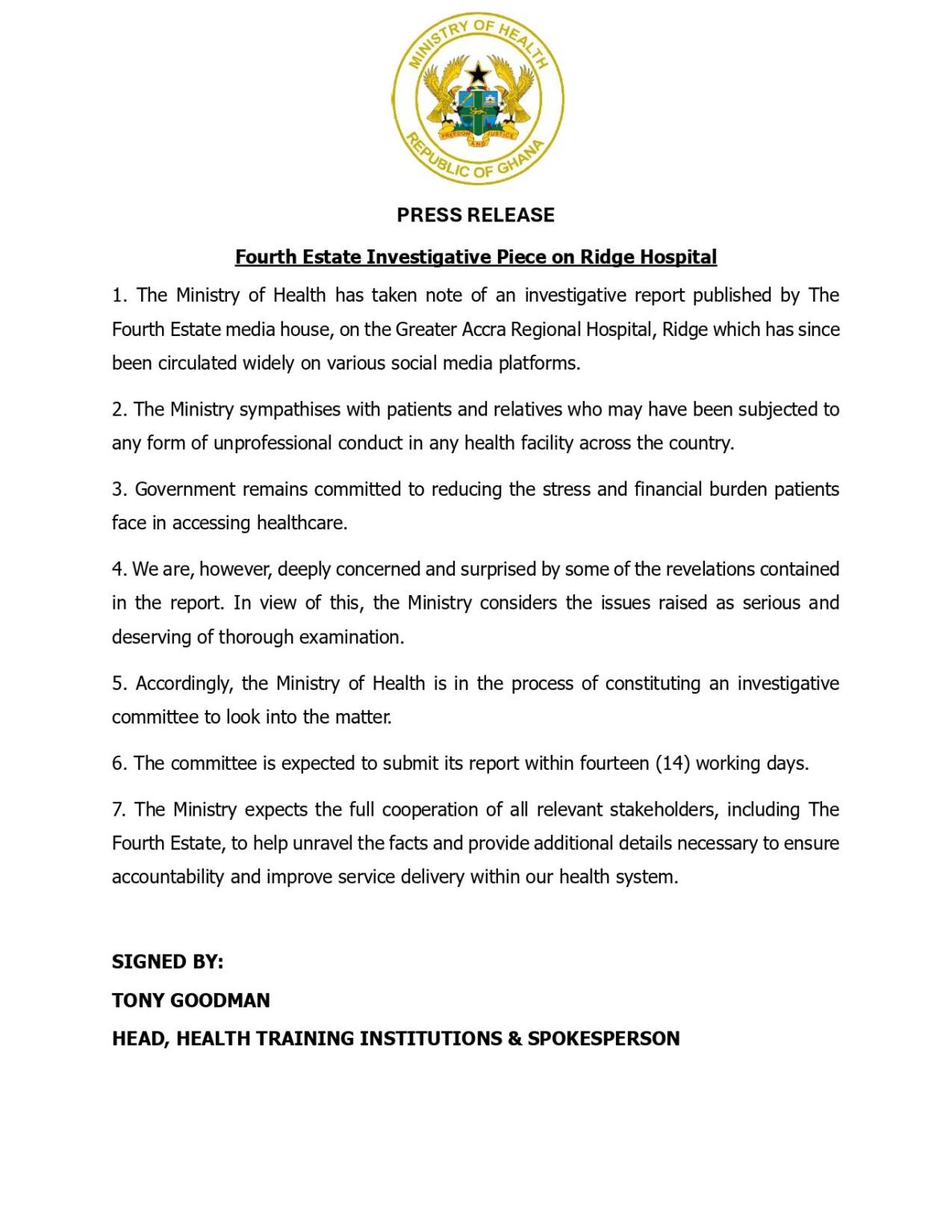 Ministry of Health investigates alleged patient exploitation at Ridge ...