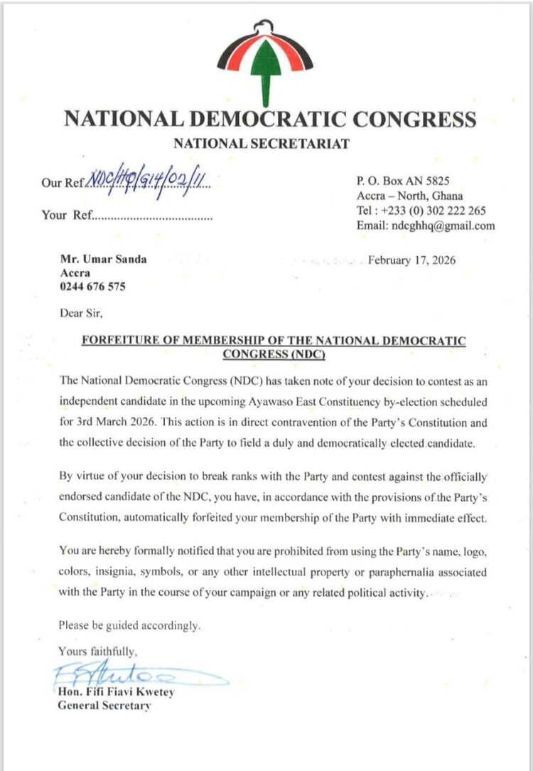 Ayawaso East By-Election: NDC sacks Umar Sanda for contesting as ...